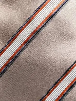 Brunello Cucinelli Striped Pointed Tip Tie - Neutrals