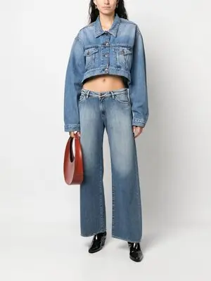 3x1 High-low Hem Cropped Denim Jacket