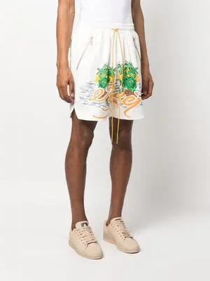 Rhude Graphic-print Drawstring Shorts