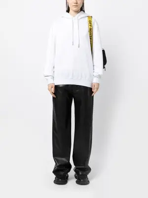 Off-White Diag-print Cotton Hoodie - White