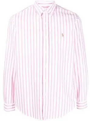 Polo Ralph Lauren Logo-embroidered Striped Shirt - Pink