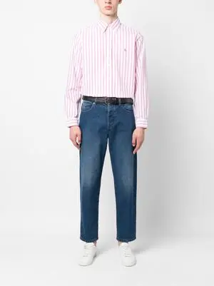 Polo Ralph Lauren Logo-embroidered Striped Shirt - Pink