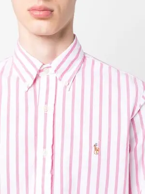 Polo Ralph Lauren Logo-embroidered Striped Shirt - Pink