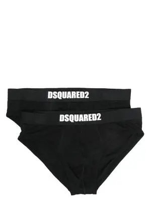 Dsquared2 Two-pack Logo-waistband Briefs - Black