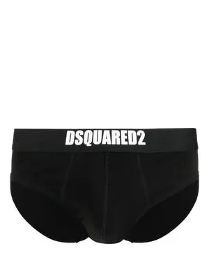 Dsquared2 Two-pack Logo-waistband Briefs - Black