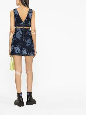 Versace Cut-out Denim Dress