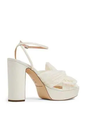 LOEFFLER RANDALL Natalia Pleated Knot 100mm Sandals - White