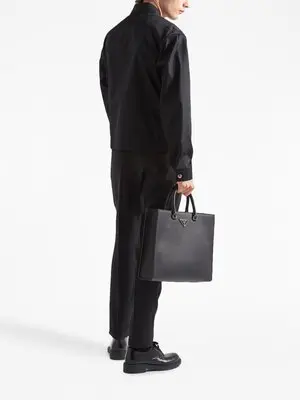 Prada Re-nylon And Leather Jacket