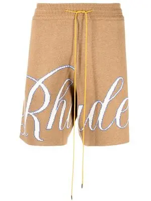 Rhude Intarsia-knit Logo Shorts