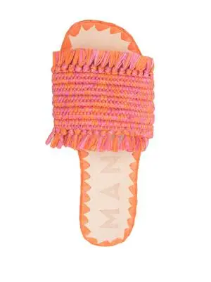 Manebí Woven Raffia Open-toe Slides