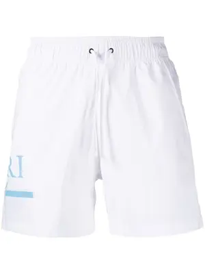 Amiri Logo Print Track Shorts - White