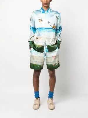 NAHMIAS Butterfly Beach Silk Shorts
