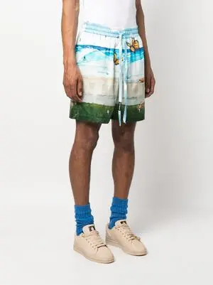 NAHMIAS Butterfly Beach Silk Shorts