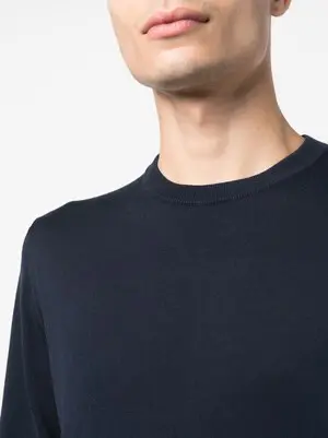 Eleventy Long-sleeve Knitted Jumper - Blue