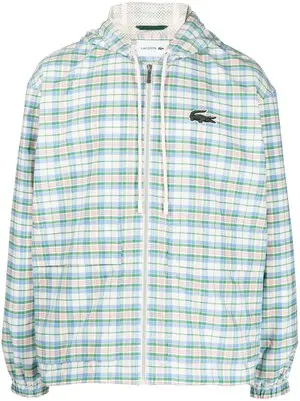 Lacoste Plaid Hooded Track Jacket