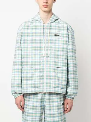Lacoste Plaid Hooded Track Jacket