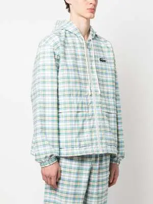 Lacoste Plaid Hooded Track Jacket