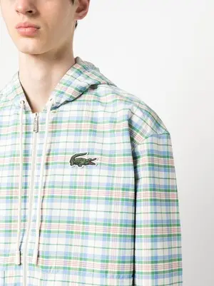 Lacoste Plaid Hooded Track Jacket