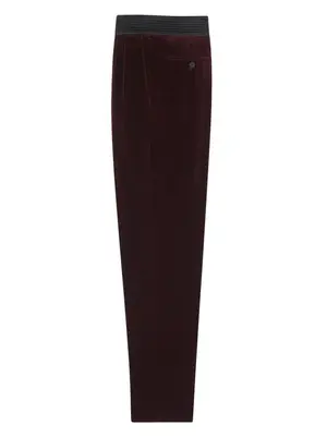 Saint Laurent Velvet-effect Slim-cut Trousers