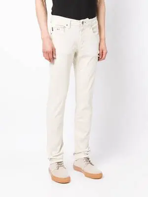 TRAMAROSSA Embroidered Logo Slim-fit Jeans - Neutrals