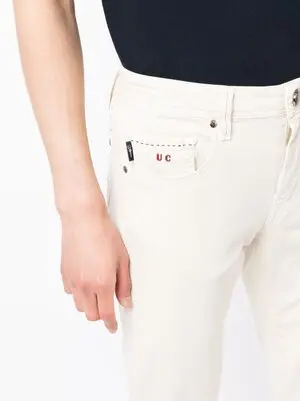 TRAMAROSSA Embroidered Logo Slim-fit Jeans - Neutrals