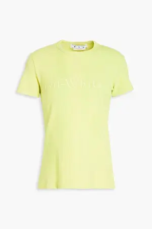 Off-White Neon Printed Stretch-cotton Jersey T-shirt
