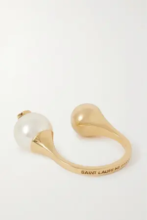 Saint Laurent Cassandre Tone Pearl Ring
