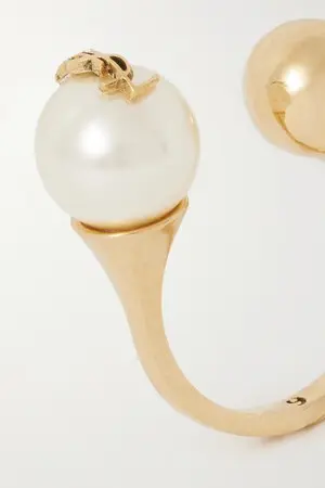 Saint Laurent Cassandre Tone Pearl Ring