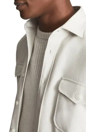 REISS Arlo Cotton Canvas Button-up Shirt Jacket