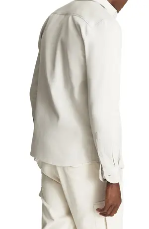 REISS Arlo Cotton Canvas Button-up Shirt Jacket