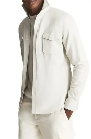REISS Arlo Cotton Canvas Button-up Shirt Jacket