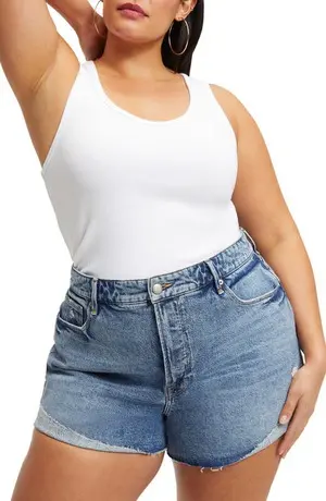 Good American Fitted Rib Tank - White001