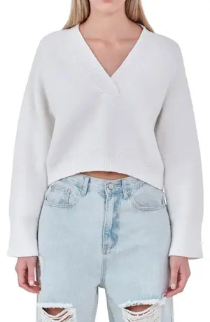 GREY LAB V-neck Crop Sweater