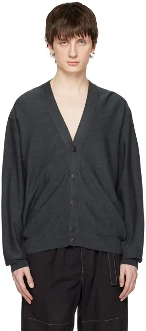 LEMAIRE LEMAIRE Gray Twisted Cardigan - Bk959 Zinc
