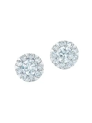 Kwiat Women's Sunburst 18K White Gold & Diamond Stud Earrings - White Gold - White Gold - White Gold