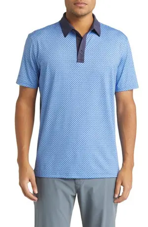 Mizzen+main Versa Geometric Print Golf Polo - Provence Geo Print