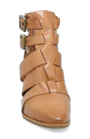 A.S.98 Evie Strappy Leather Bootie - Camel