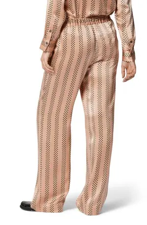 Equipment Aeslin Polka Dot Wide Leg Silk Pants - Praline Multi
