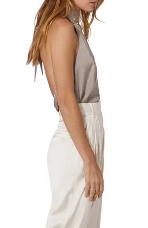 FAVORITE DAUGHTER Open Back Halter Top - Camel
