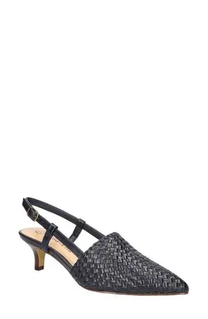 BELLA VITA Kaisley Pointed Toe Slingback Pumps - Navy
