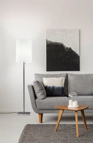 ADESSO Liam Floor Lamp - Brushed Steel
