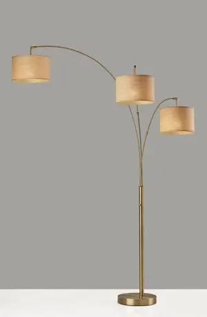 ADESSO Bowery 3-arm Arc Lamp - Antique Brass