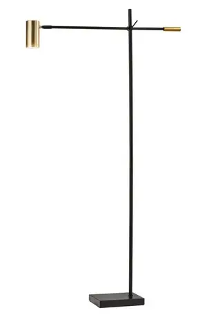 ADESSO Collette Led Floor Lamp - Black With Antique Brass