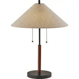 ADESSO Palmer Table Lamp - Black/walnut Wood