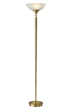 ADESSO Metropolis Torchiere Floor Lamp - Antique Brass