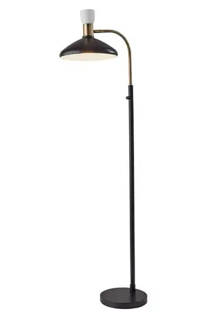 ADESSO Patrick Floor Lamp - Black W/ Brass Accents