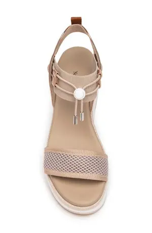 NEROGIARDINI Bungee Metallic Platform Wedge Sandal