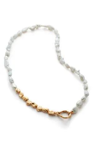 Monica Vinader Keshi Pearl Necklace - Gold/white