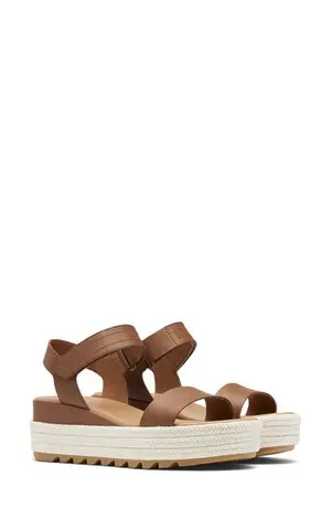 Sorel Cameron Flatform Sandal - Velvet Tan/chalk