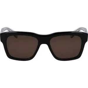 FERRAGAMO FERRAGAMO 56mm Polarized Rectangular Sunglasses Black